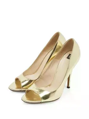 Dolce & Gabbana Metallic Open-toe Stiletto Pumps
