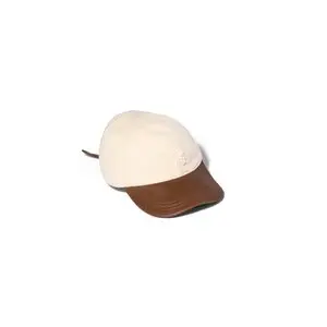 Miu Miu Drill And Nappa Leather Baseball Cap - Hematite/oak