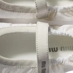 Miu Miu Technical Fabric And Suede Ballerinas