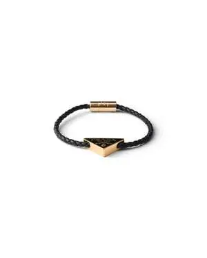 Prada Braided Nappa Leather Bracelet - Black