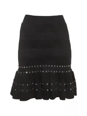 Alexander McQueen Eyelet Ruffled Midi Skirt - Black