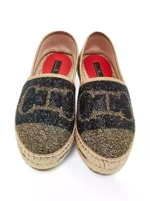 Carolina Herrera Glitter Logo Espadrilles