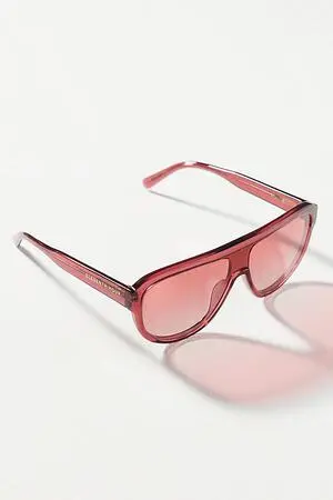 ELEVENTH HOUR Translucent Aviator Sunglasses - Rose