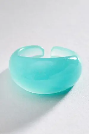 Anthropologie Iridescent Chunky Rg - Turquoise
