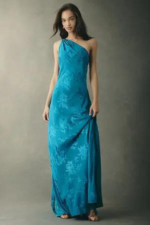 Hemant & Nandita One-shoulder Maxi Dress - Turquoise