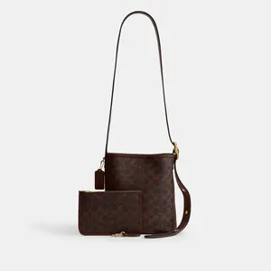 COACH OUTLET Coach Signature Canvas Bleecker Bucket Bag 21