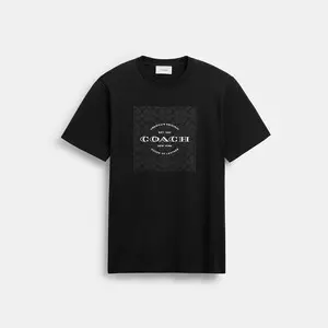 COACH Signature Square T-shirt In Organic Cotton - Black