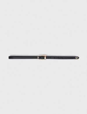 Maje Slim Leather Belt - Black