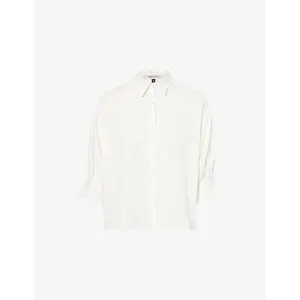 YASMINA Q Lina Flared Cuff Linen-blend Shirt