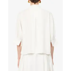 YASMINA Q Lina Flared Cuff Linen-blend Shirt