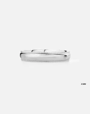 Ring Concierge 4 Mm Milgrain Comfort Fit Wedding Band - Platinum
