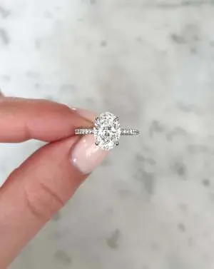 Ring Concierge 3.39 Ct. Oval Lab Diamond Engagement Ring In Platinum