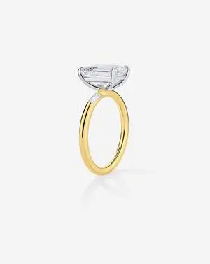 Ring Concierge Emerald Lab Diamond Engagement Ring With Baguette Accents