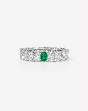 Ring Concierge Radiant Lab Diamond And Birthstone Eternity Band - Platinum