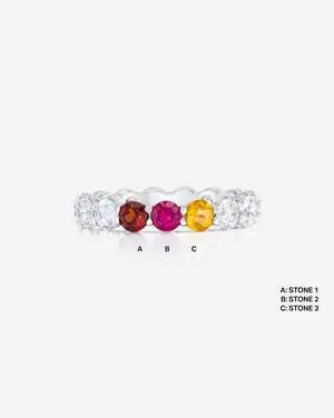 Ring Concierge Round Diamond And Birthstone Eternity Band - Platinum
