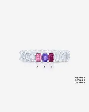 Ring Concierge Emerald Lab Diamond And Birthstone Eternity Band - Platinum
