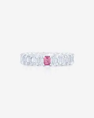 Ring Concierge Emerald And Diamond Eternity Band Platinum