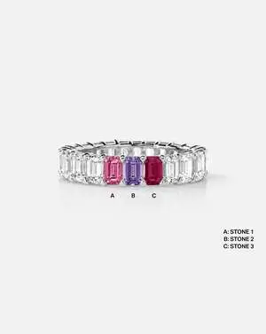 Ring Concierge Emerald And Diamond Eternity Band - Platinum