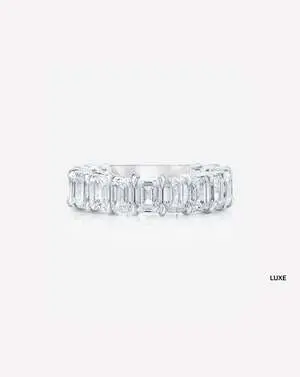 Ring Concierge Emerald Cut Diamond Wedding Band - Platinum