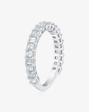 Ring Concierge Emerald Cut Diamond Wedding Band - Platinum