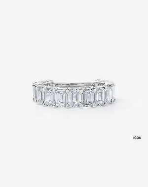 Ring Concierge Emerald Cut Diamond Band Wedding Band - Platinum