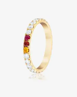 Ring Concierge Personalized Pavé Diamond And Birthstone Eternity Ring - Platinum