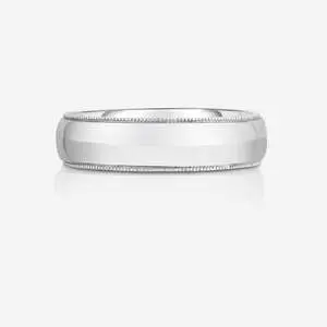 Ring Concierge 6 Mm Milgrain Comfort Fit Wedding Band In Size - Platinum