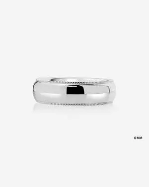 Ring Concierge 6 Mm Milgrain Comfort Fit Wedding Band - Platinum
