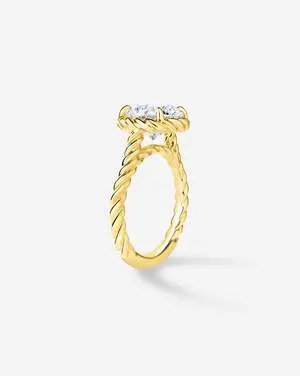 Ring Concierge 3.01 Carat Round Lab-grown Diamond Twisted Wrap Engagement Ring In 14k Yellow