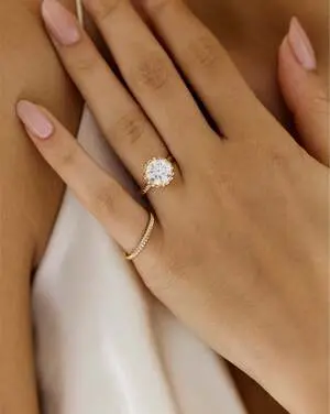 Ring Concierge 3.01 Carat Round Lab-grown Diamond Twisted Wrap Engagement Ring In 14k Yellow