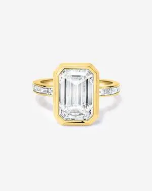 Ring Concierge 3.25 Ct. Emerald Lab Diamond Engagement Ring In 14k Yellow - Gold