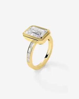 Ring Concierge 3.25 Ct. Emerald Lab Diamond Engagement Ring In 14k Yellow