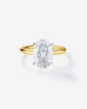 Ring Concierge 2.08 Ct. Oval Lab Diamond Solitaire Engagement Ring In 14k Yellow - Gold