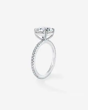 Ring Concierge 4.26 Ct. Round Brilliant Lab Diamond Engagement Ring In Platinum With Pav