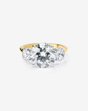 Ring Concierge 3.40 Ct. Round Lab Diamond Three Stone Engagement Ring - Gold