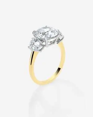 Ring Concierge 3.40 Ct. Round Lab Diamond Three Stone Engagement Ring