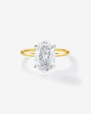 Ring Concierge 2.57 Ct. Oval Lab Diamond Engagement Ring In Whisper Thin® Hidden Halo - Gold