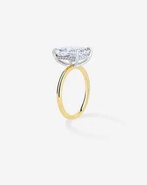 Ring Concierge 3.67 Carat Radiant Lab Diamond Engagement Ring In 14k Yellow With Platinum Prongs