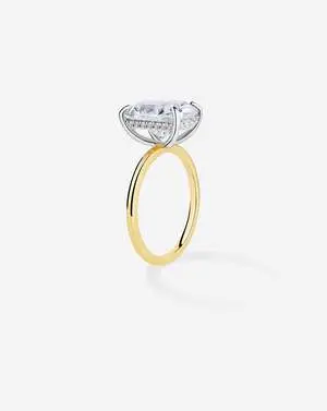 Ring Concierge 3.15 Ct. Cushion Lab Diamond Engagement Ring In 14k Yellow