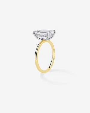 Ring Concierge 3.62 Carat Emerald Lab Diamond Engagement Ring In Whisper Thin® Hidden Halo Setting