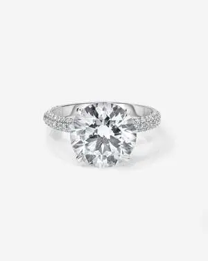 Ring Concierge 3.18 Ct. Round Lab Diamond Pavé Cloud Engagement Ring - Gold