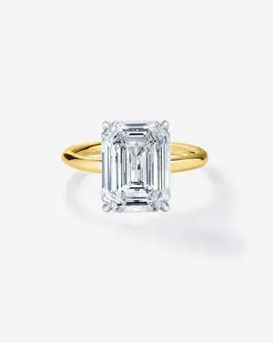 Ring Concierge Emerald Lab Diamond Solitaire Engagement Ring In 14k Yellow - Gold