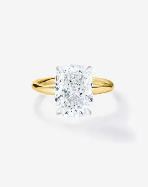 Ring Concierge 3.53 Carat Cushion Lab-grown Diamond Solitaire Engagement Ring In 14k Yellow - Gold