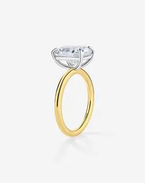 Ring Concierge 3.53 Carat Cushion Lab-grown Diamond Solitaire Engagement Ring In 14k Yellow