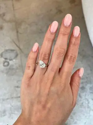 Ring Concierge 3.01 Ct. Pear Lab Diamond Slanted Whisper Thin® Hidden Halo Engagement Ring