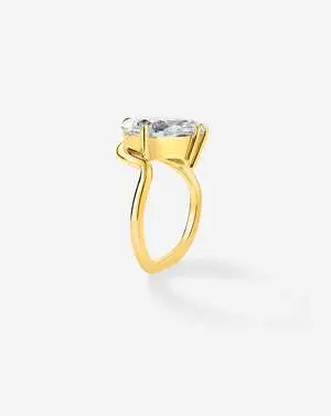 Ring Concierge 4.02 Carat Pear Lab Diamond "the Curve Whisper Thin®" Engagement Ring In 14k Yellow
