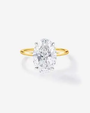 Ring Concierge 3.04 Carat Oval Lab-grown Diamond Engagement Ring In 14k Yellow - Gold