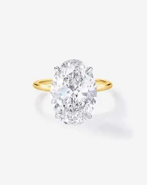 Ring Concierge 4.66 Ct. Oval Lab Diamond Engagement Ring In 14k Yellow - Gold