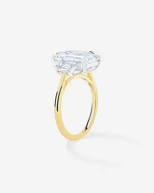 Ring Concierge 3.56 Ct. Emerald Lab Diamond Three Stone Ring With Trapezoids