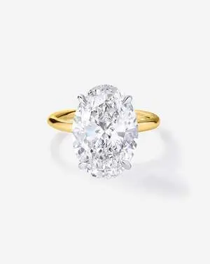 Ring Concierge 4.01 Ct. Oval Lab Diamond Solitaire Engagement Ring - Gold